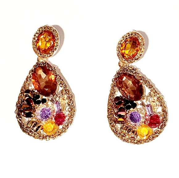 Jewelry | Multi Color Dangle Tear Drop Earrings | Poshmark